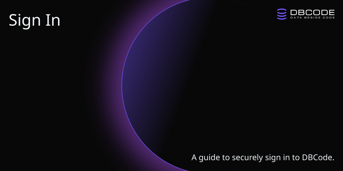 Sign In | DBCode