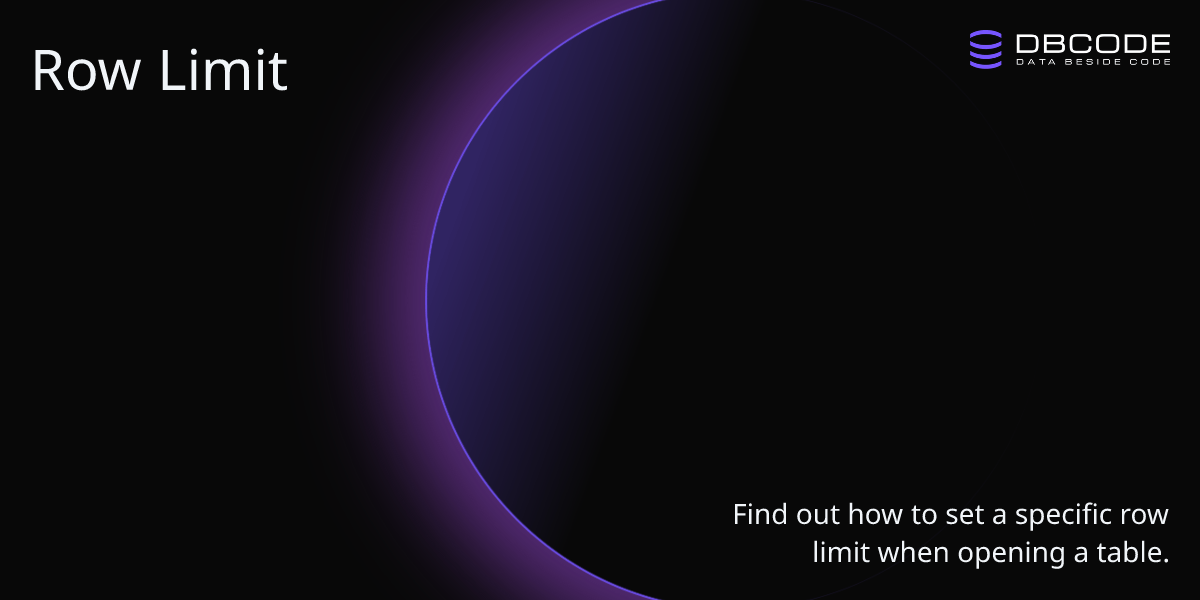 Row Limit | DBCode