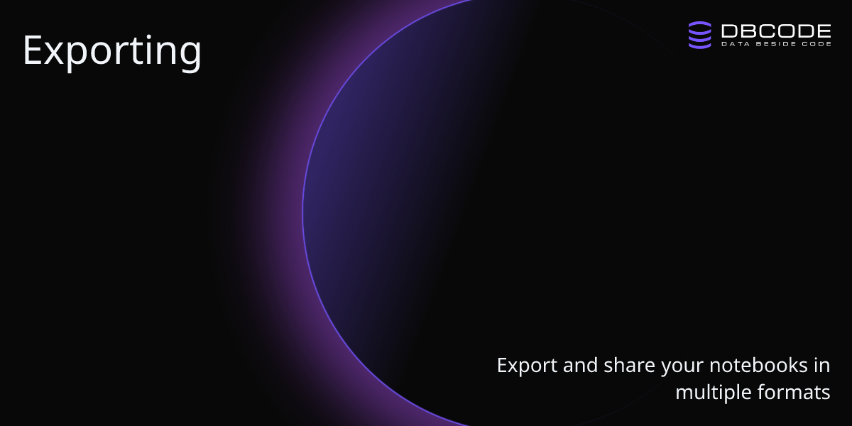 DBCode - Docs - Exporting