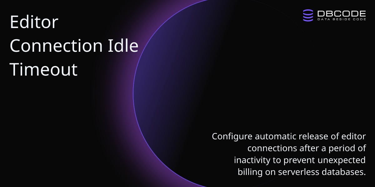 Editor Connection Idle Timeout | DBCode