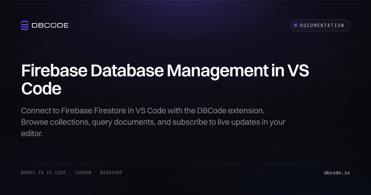 Firebase Database Management in VS Code | DBCode